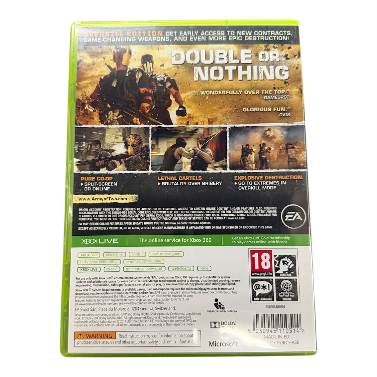 Pre-owned MicroSoft Army Of Two The Devil's Cartel - Xbox 360 Game ...